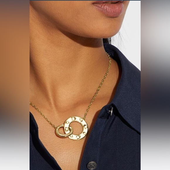 Coach | Jewelry | Coach Pegged Signature Interlocking Rings Enamel ...